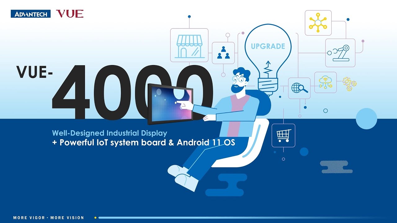 Advantech VUE-4000 Series All-in-One Touch Display - Where Integration Provides High Efficiency