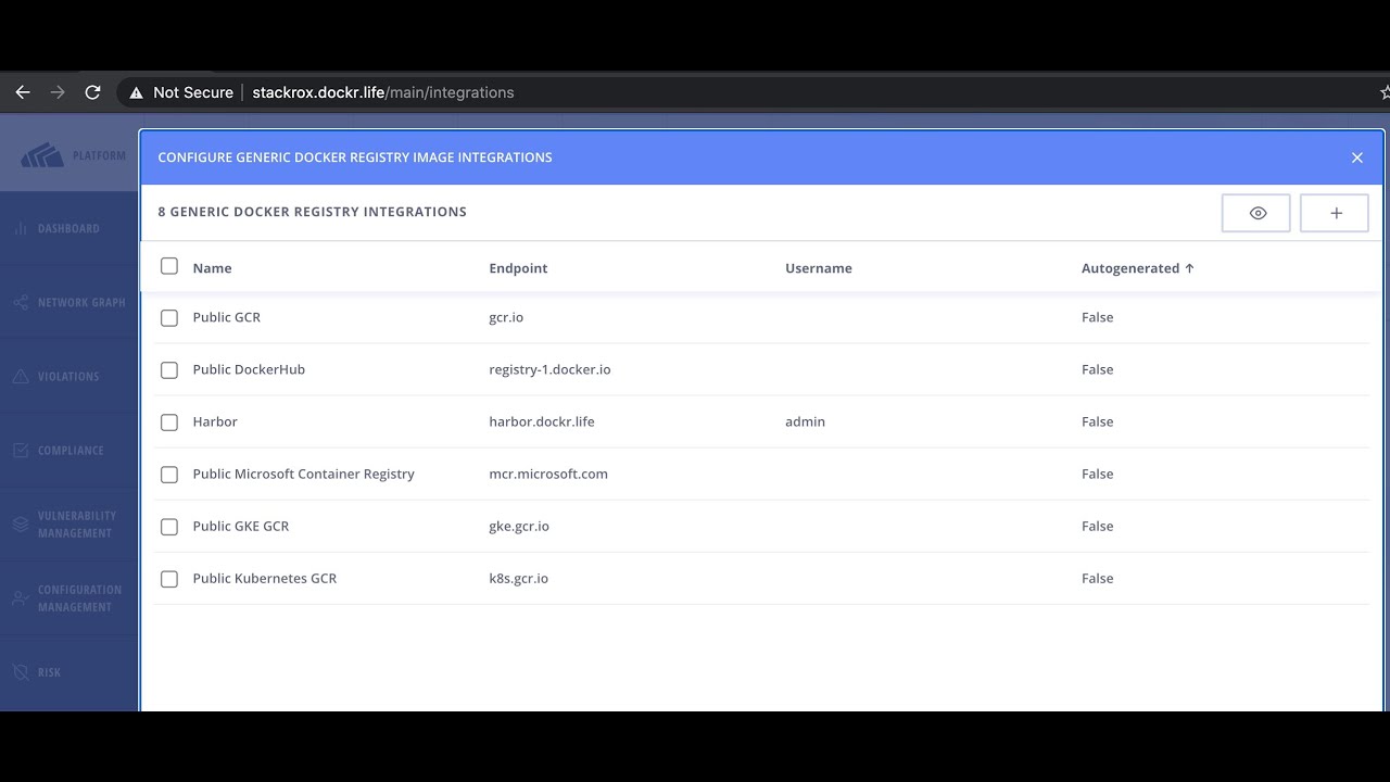StackRox Harbor Integration