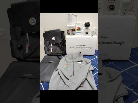 Google Cloud Arcade 2024 Champion Milestone Swags Kit Unboxing
