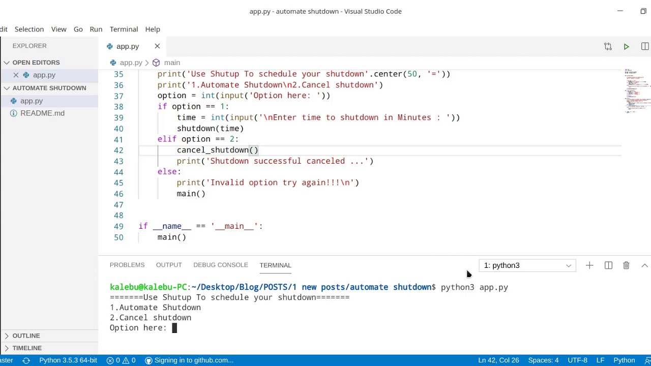 Automate shutdown with Python