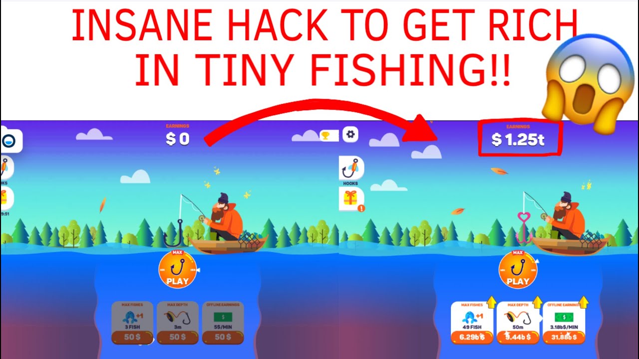 INSANE HACK IN TINY FISHING!!😱😱🤑🤑