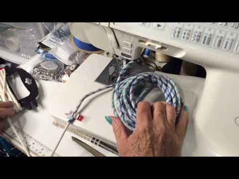 How to wrap fabric around rope to make a bowl. (Part 1)