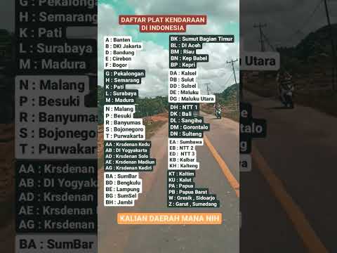 plat nomor kendaraan di indonesia #shorts