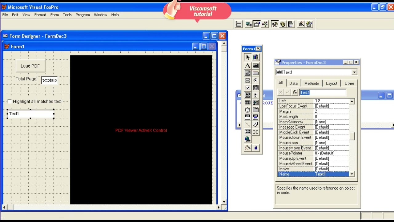 Visual Foxpro Tutorial - How to create PDF Viewer and find words in PDF