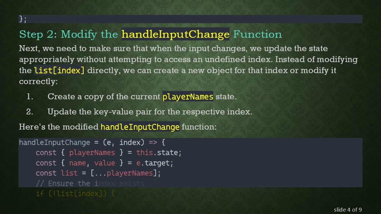 Solving the undefined Error in Dynamically Generated Forms with React