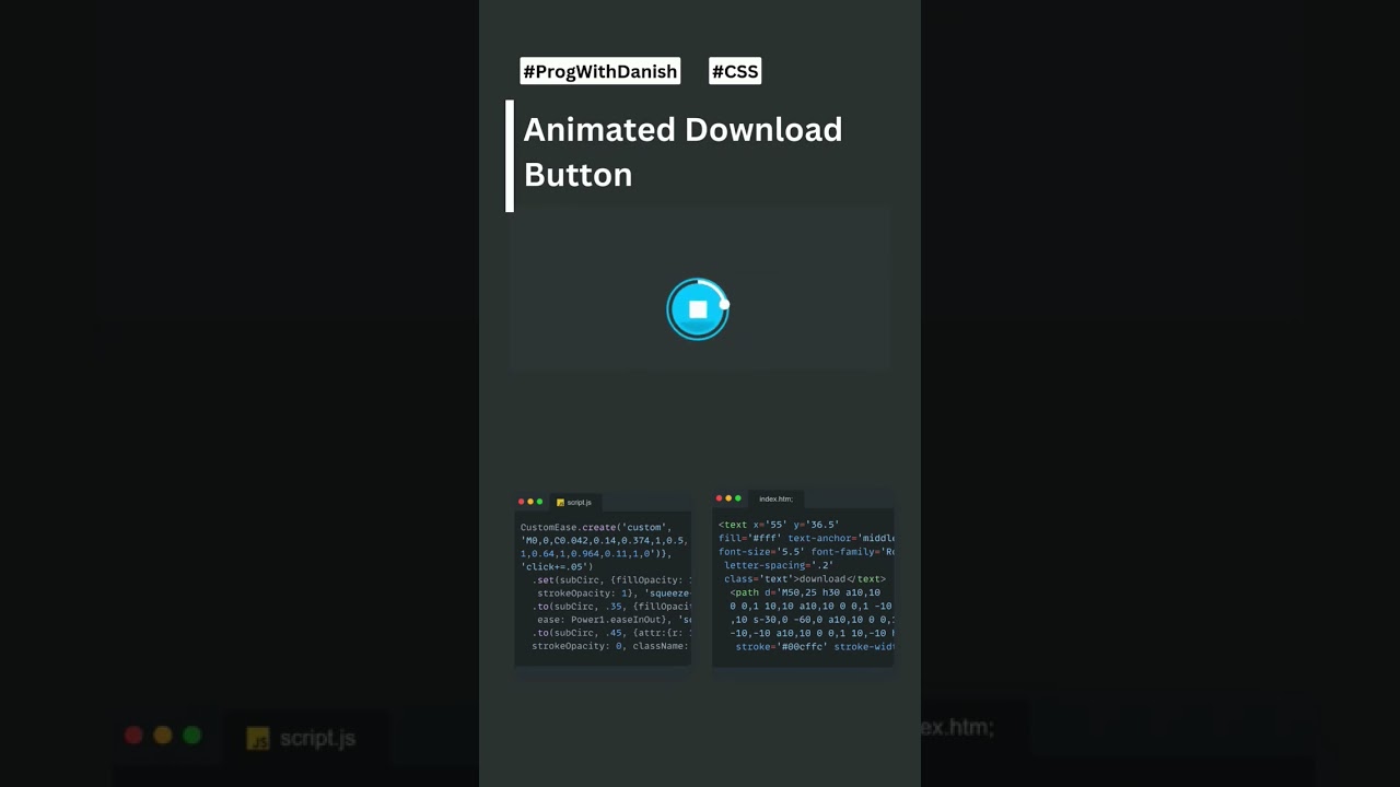 Animated Download Button #coding #learnhtml5andcss3