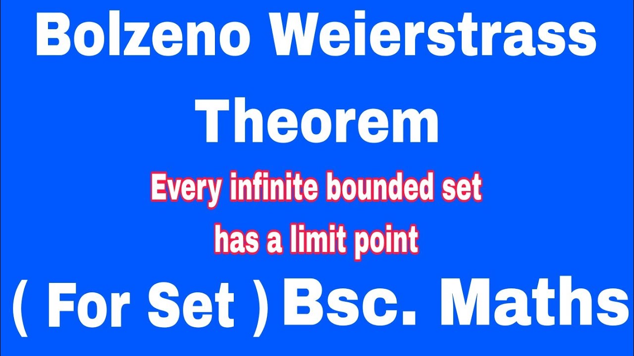 Bolzeno weierstrass theorem for set | Real analysis | Bsc Maths @onlinestudybhaskar
