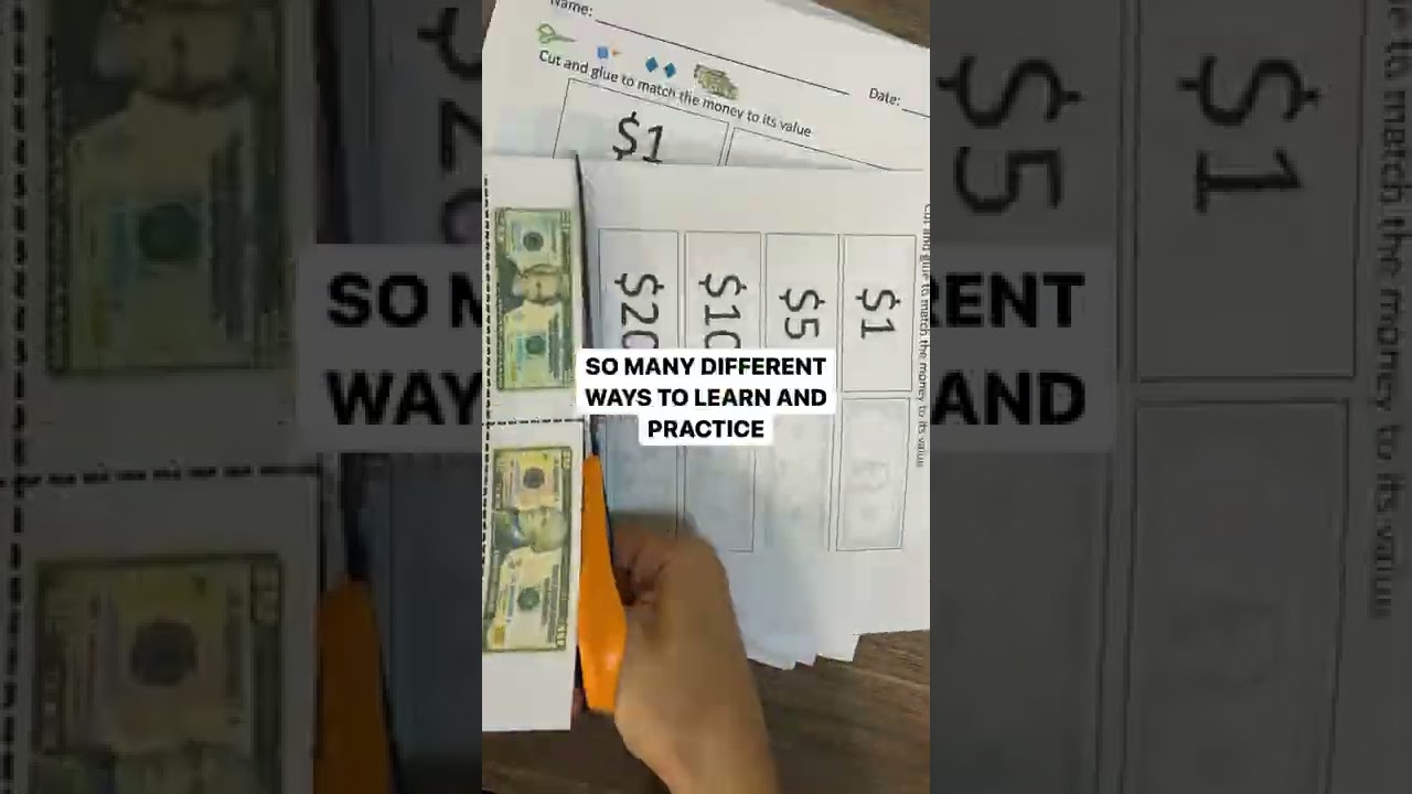 Differentiated Money Math worksheets for special education