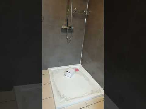 Ya!! Installed shower tray #resin stone installing a shower tray #shortswithcamilla #property
