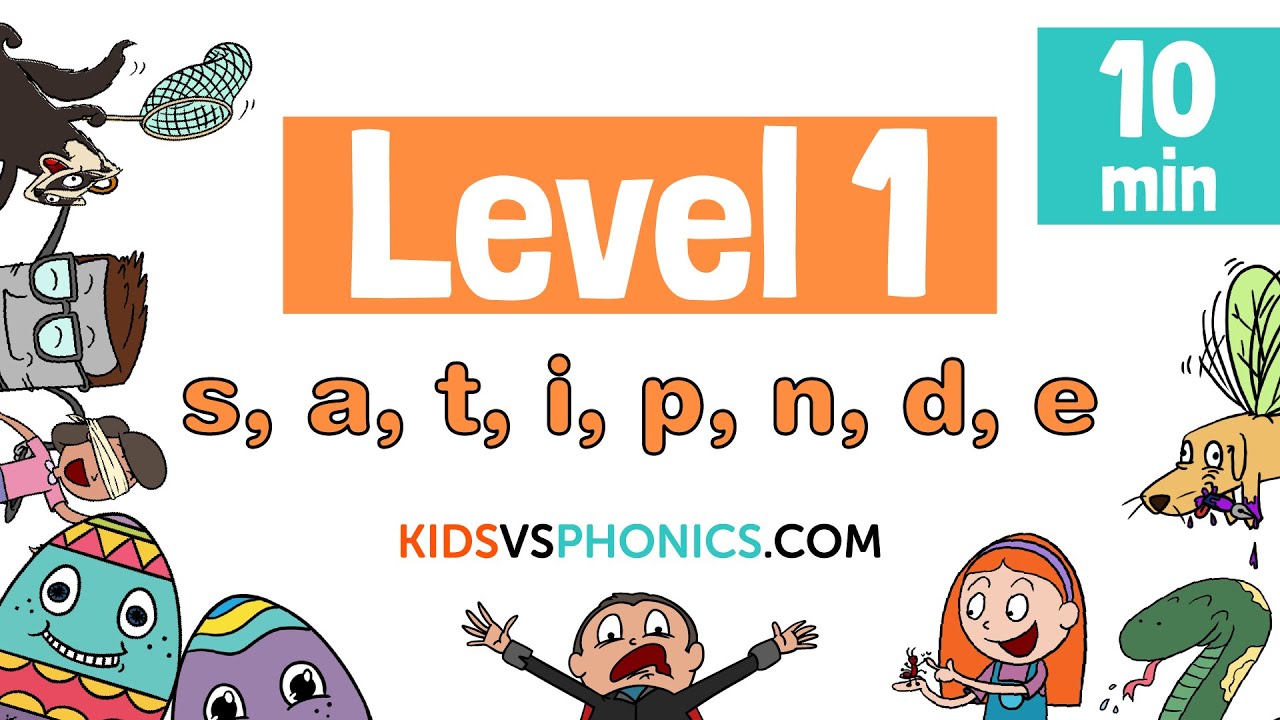 Learn Phonics - Level 1 Complete Collection | 10min | S, A, T, I, P, N, D, E |