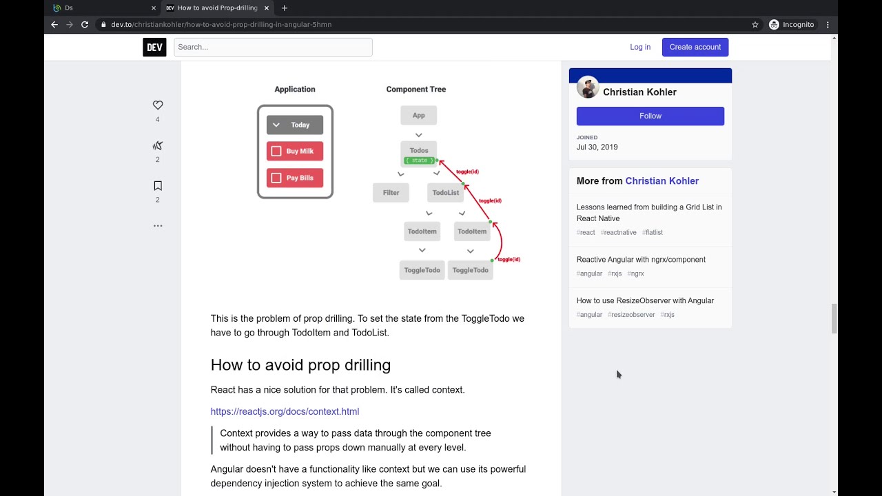 Angular state - communication via shared service