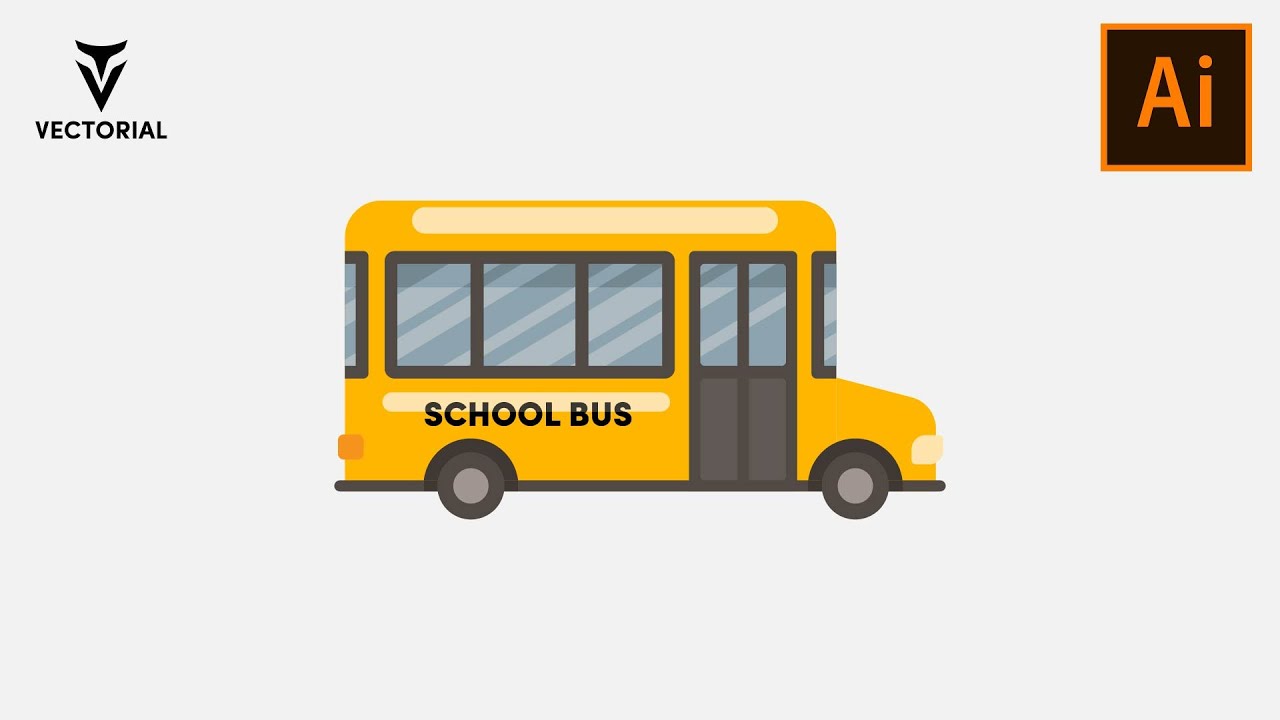 School Bus tutorial in Adobe Illustrator - Step by step