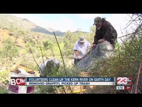 Volunteers clean up the Kern River on Earth Day