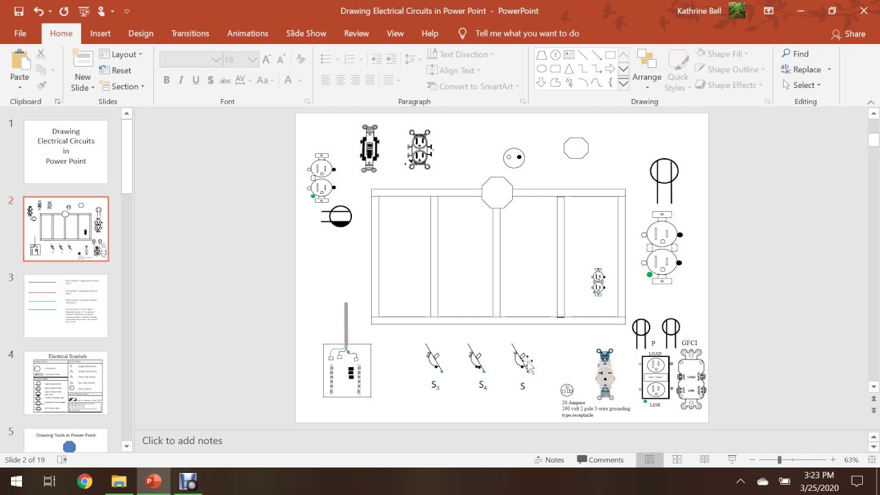 Drawing Electrical Circuits in Powerpoint Tutorial