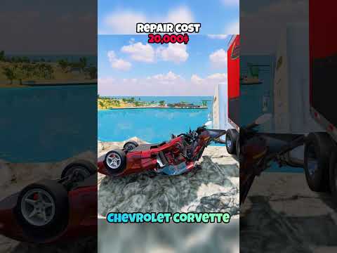 Which car overtakes the truck and what is the repair cost? #beamng #beamngdrive #game #gaming #car