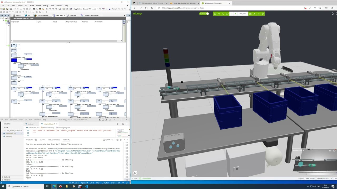 Sorting line Digital twin Simulation