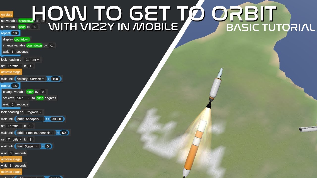 SimpleRockets 2 Mobile - Vizzy Tutorial (Basic Orbit) #7