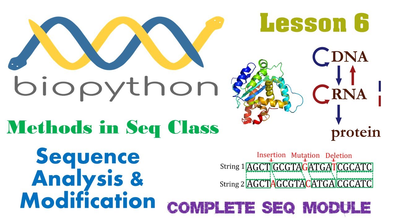 Biopython Course | Sequence Analysis and Modification Using Seq Module || Lesson 6