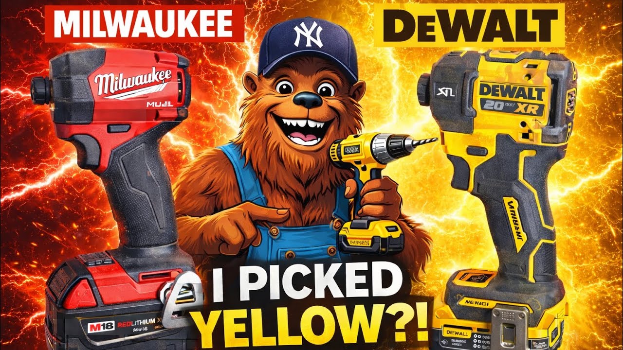 Milwaukee vs DeWalt… The Real Difference Nobody Talks About #powertools #tools #viral #yellow #red 