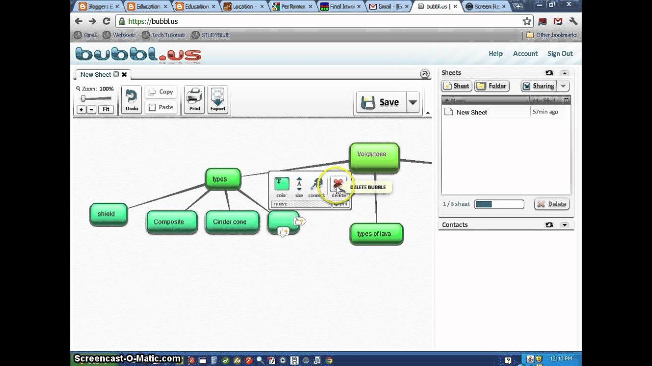 Concept mapping tutorial using Bubbl.us