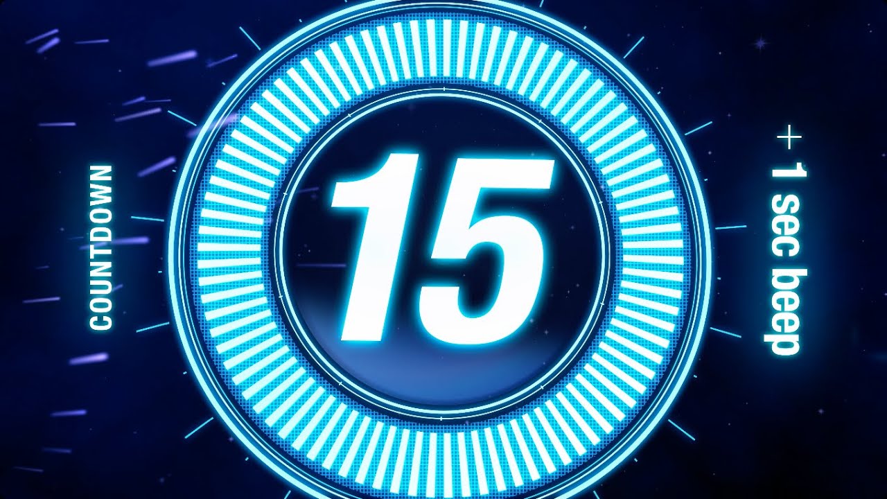 15 seconds Countdown Timer / with Beep Every 1 sec 🔵