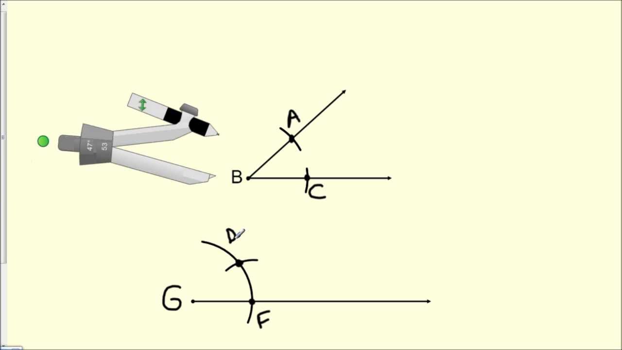How to Copy an Angle - Geometry Constructions