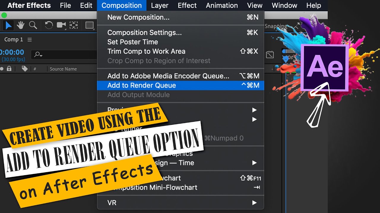 Create Video using the Add to Render Queue Option on AfterEffects | Series 38 | #aftereffects