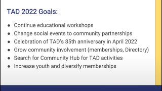 Thank you for supporting TAD ~ Join us in 2022! - TORONTO ASSOCIATION ...