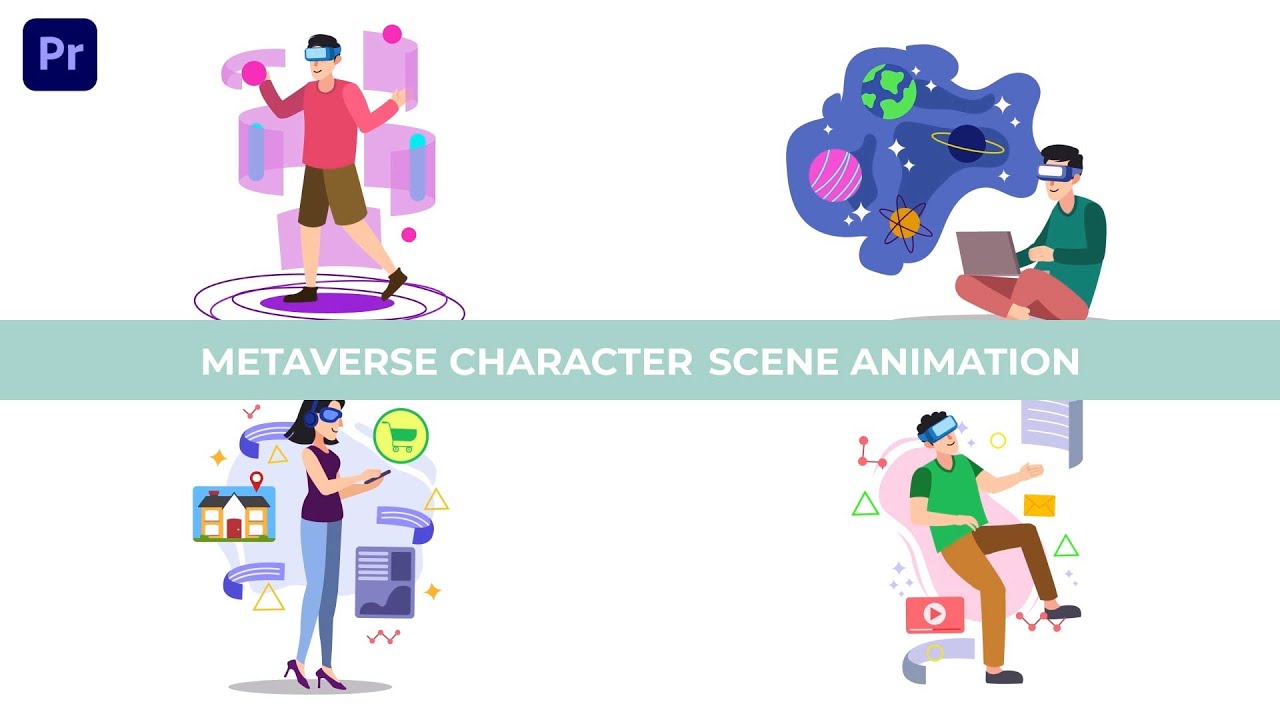 Metaverse Character Animation Premiere Pro Templates | Premium Vector Images