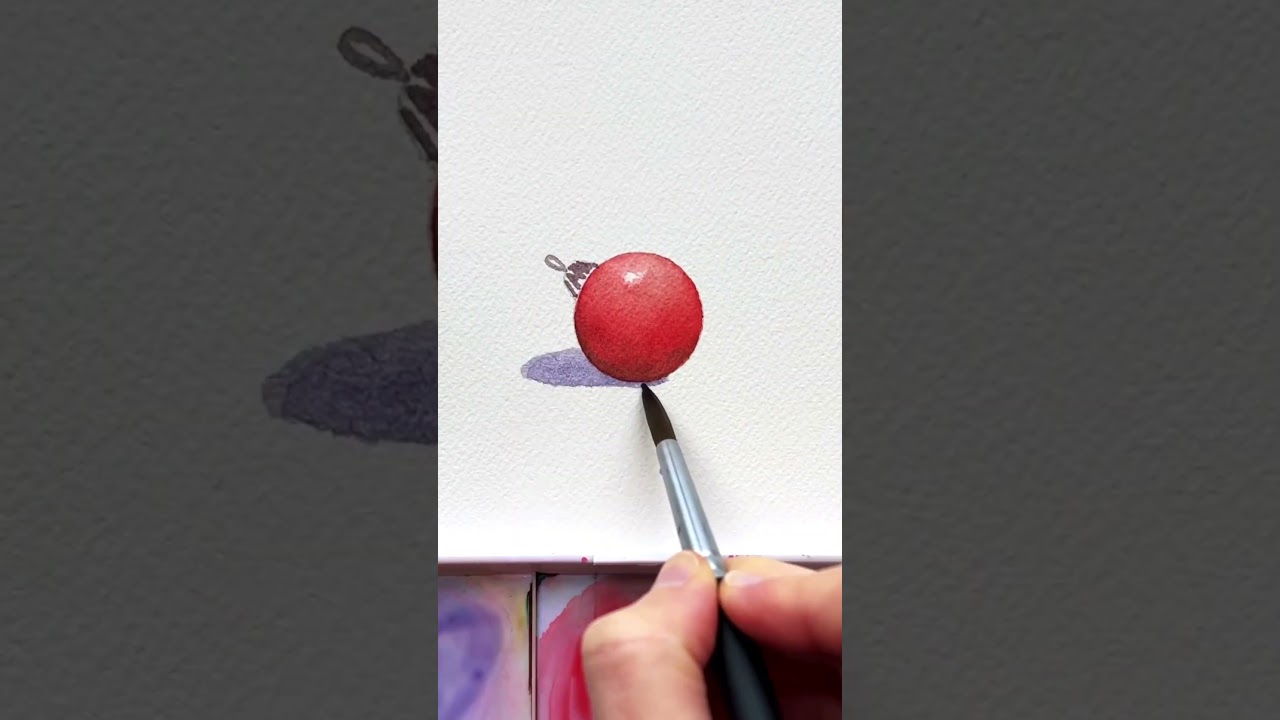 How to paint a Christmas 🎄 ornament #watercolor #watercolorpainting #arttutorial #christmas stmas