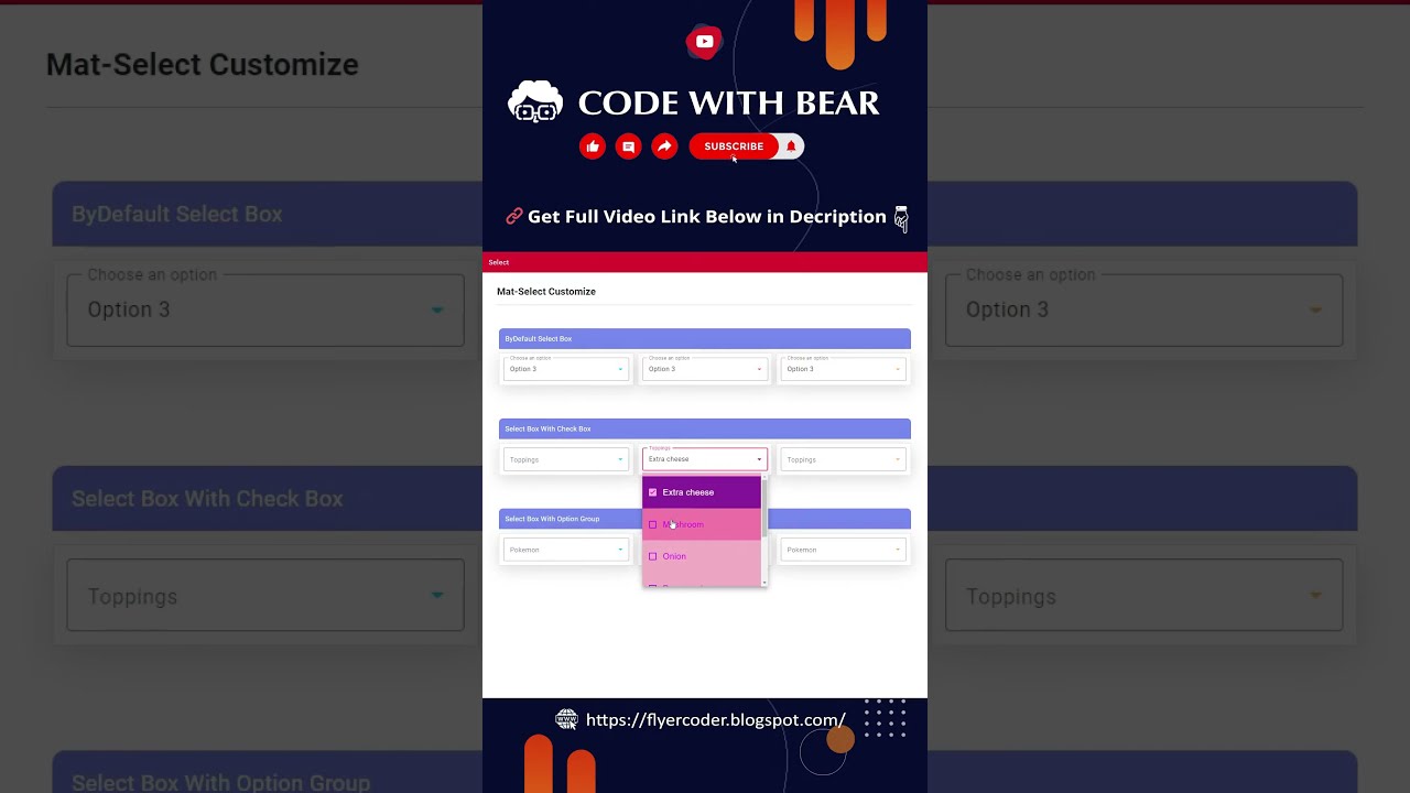 Mat-Select Customize | Angular 15 #shorts #short #shortvideo #youtubeshorts #youtube