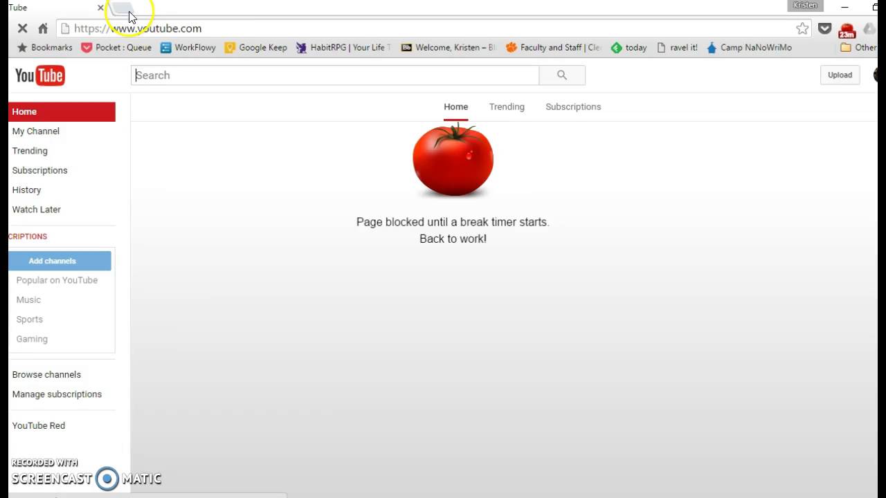 Using a pomodoro timer browser extension