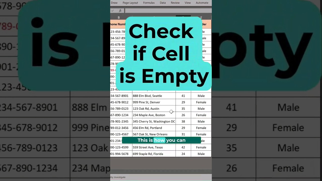 Check Empty Cell | VBA to Excel