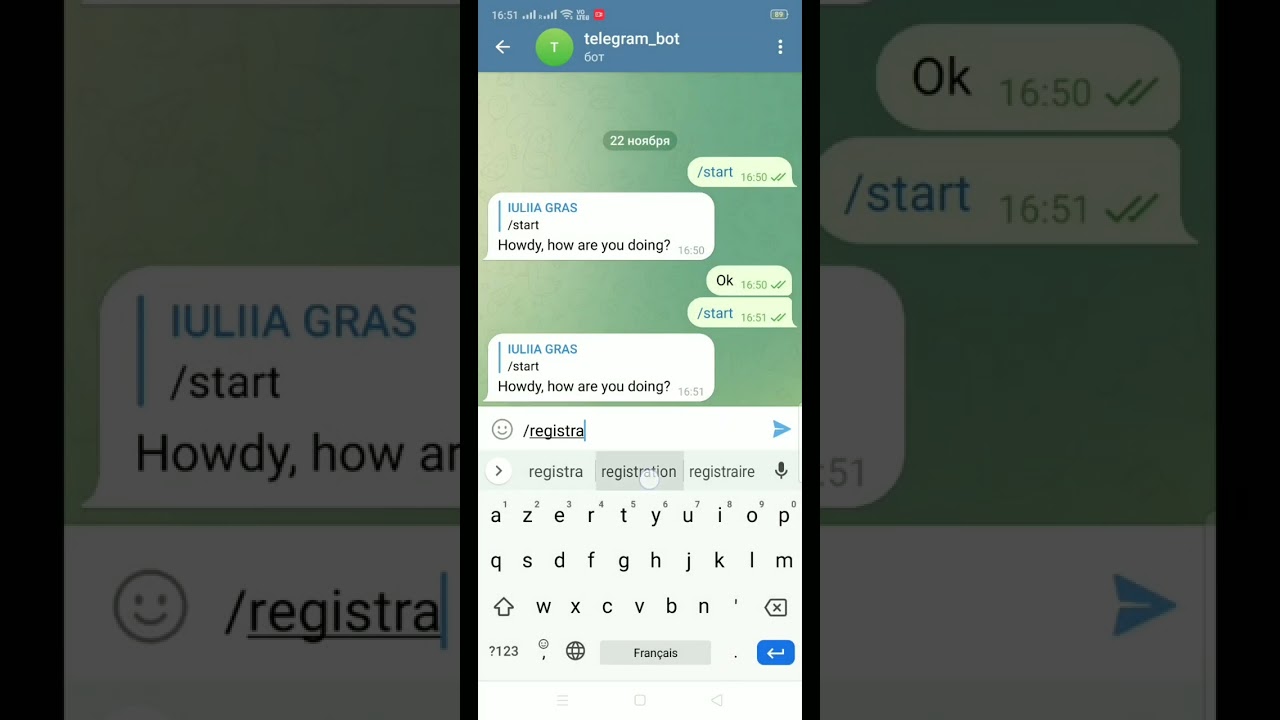 Python Telegrambot  https://github.com/iugras/chatbot-telegram-python