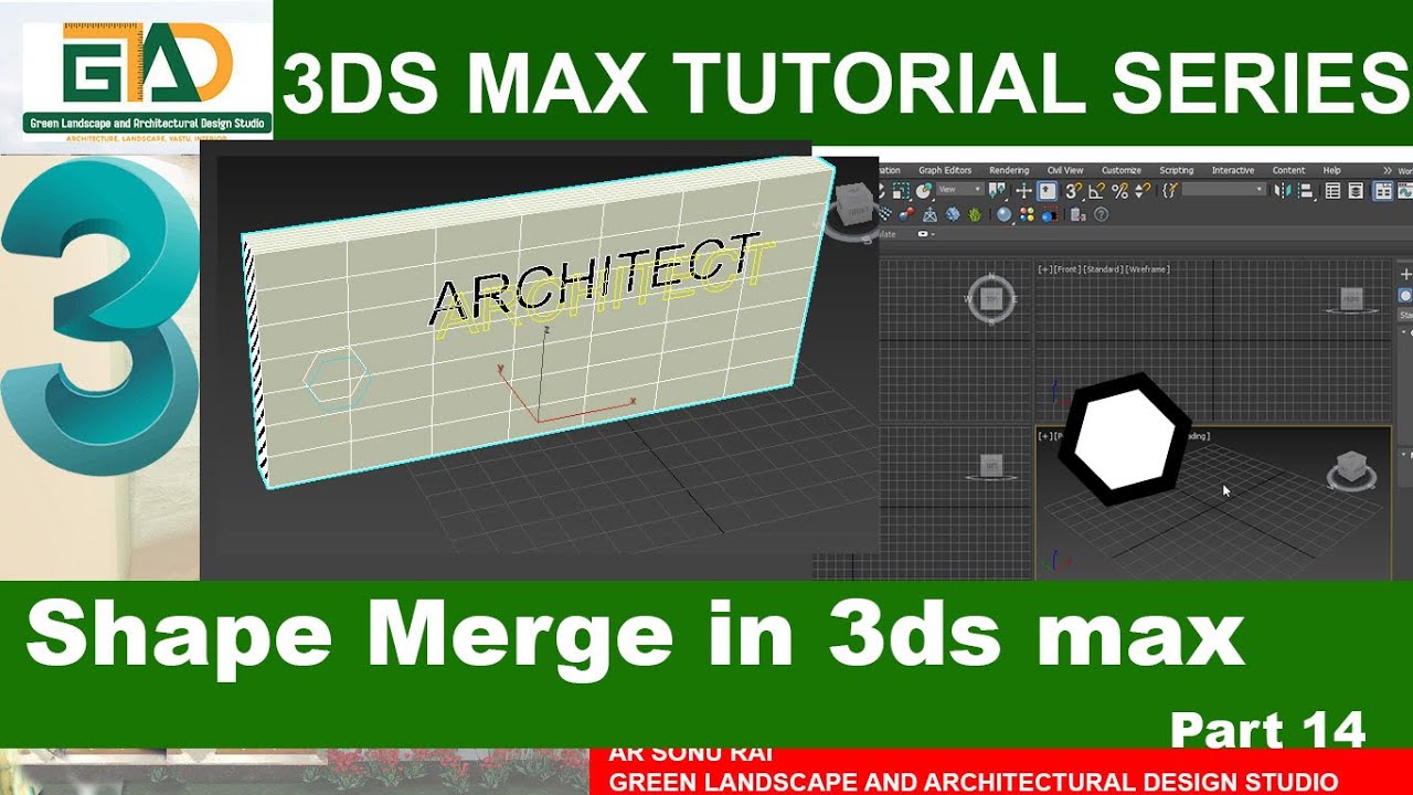 Shape merge(compound objects) in 3ds max Tutorial (Part 14)#3dmax #3dmaxtutorial