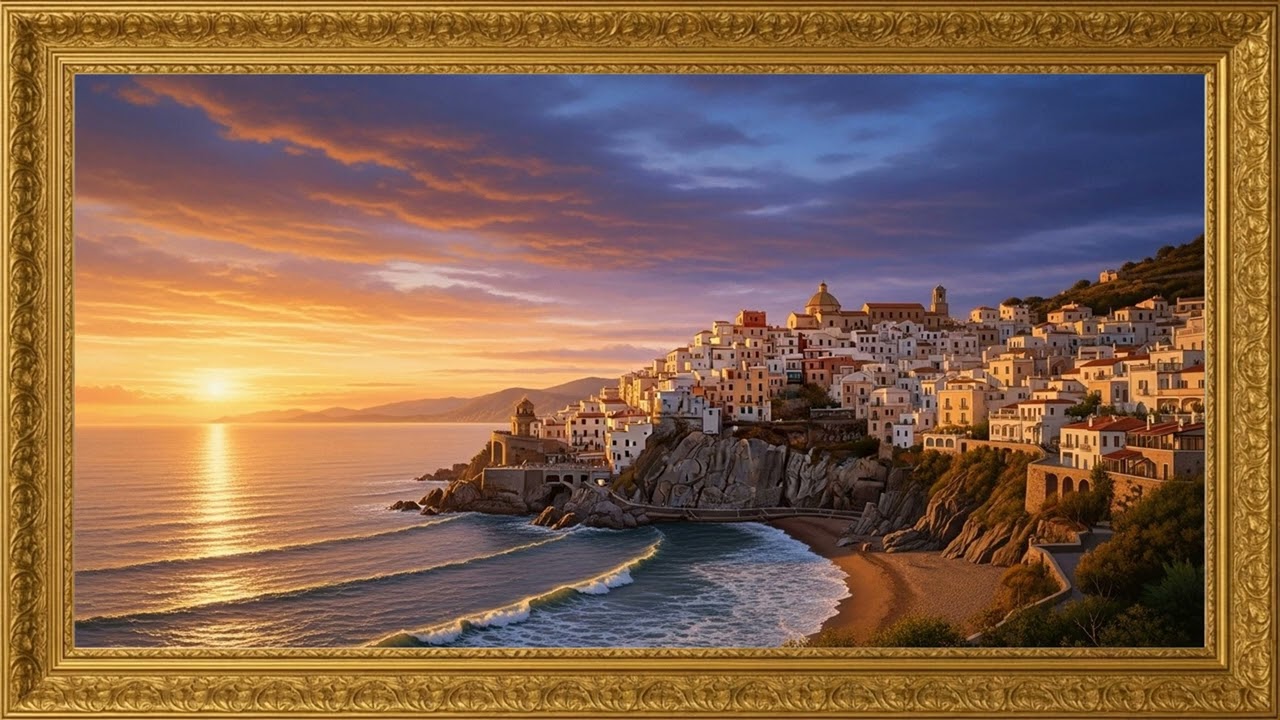 Calm Cliffside Ocean View 🌊 Elegant TV Art Display 3 Hours 4K