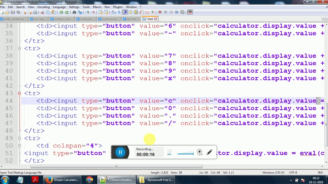simple calculator using html and javascript-4