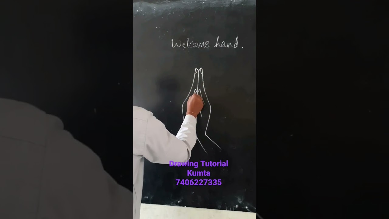 easy sketch of welcome hand@indianartist