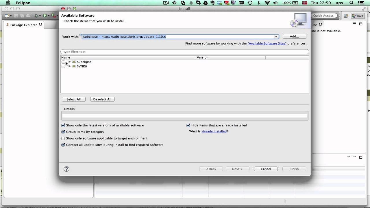Installation af SVN plugin i eclipse