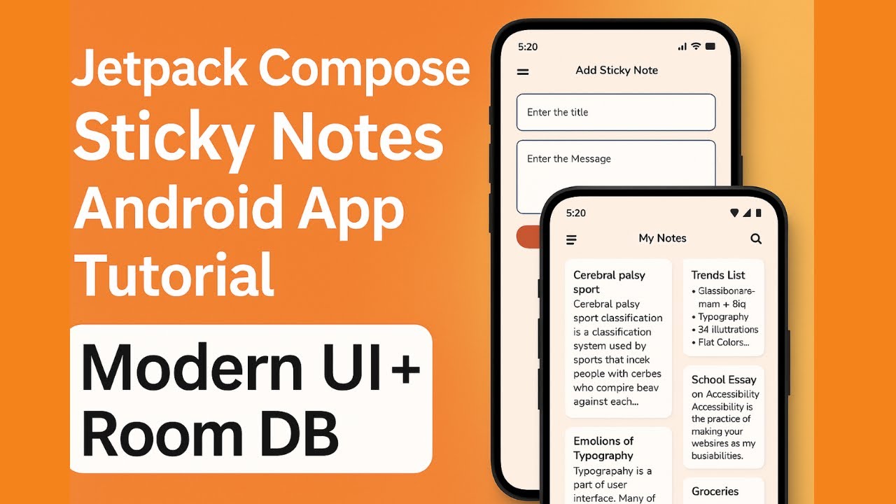 Build a Modern Sticky Notes App in Android using Jetpack Compose + Room DB | Full Tutorial
