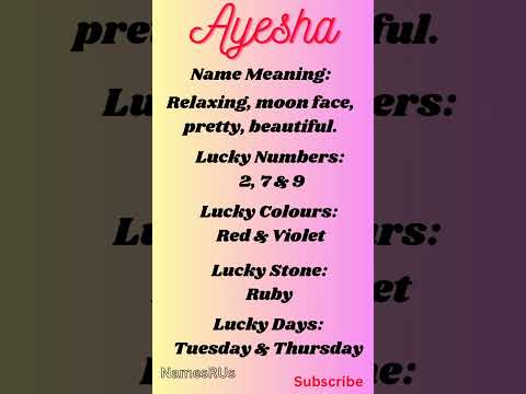 Ayesha Name Meaning #shorts #namemeaning