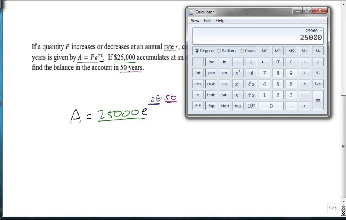9 5 3 Use Base e Exponential Formulas and Functions in Applications