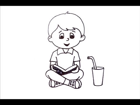 How to Draw a Boy reading a Book
