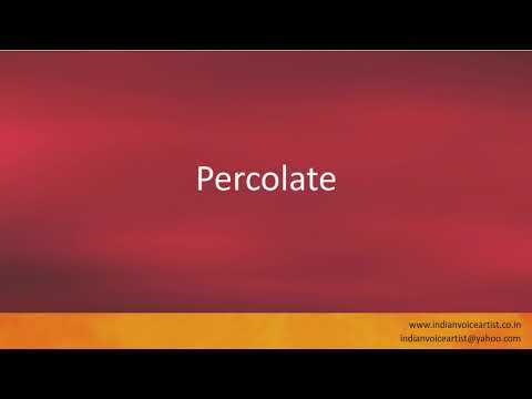 Pronunciation of the word(s) "Percolate".