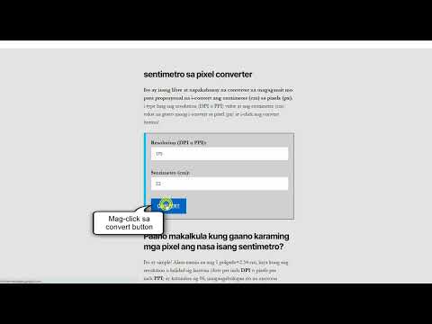 Paano gamitin ang cm to px converter