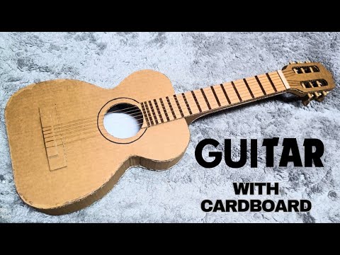 Make a GUITAR From Cardboard at Home Easily #cardboard #diy