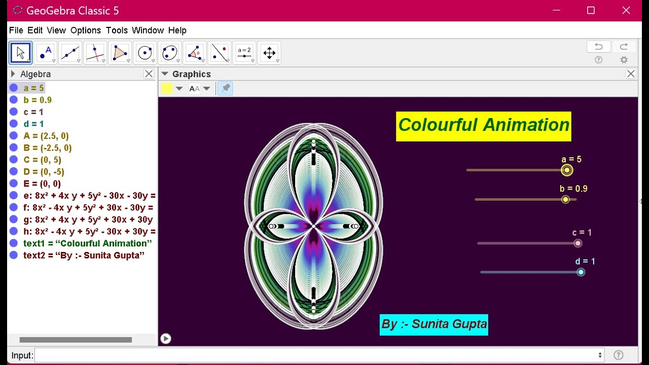 Colourful animation ll  GeoGebra  tutorial ll GeoGebra  animation