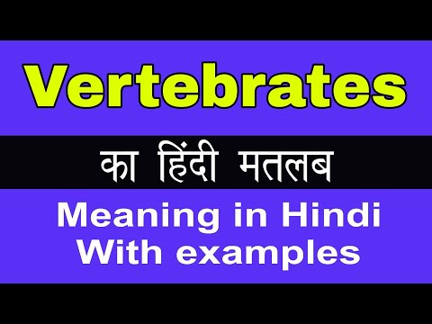 Vertebrates Meaning in Hindi/Vertebrates का अर्थ या मतलब क्या होता है