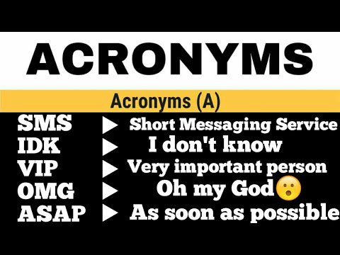 Acronyms in English | English & Urdu lesson