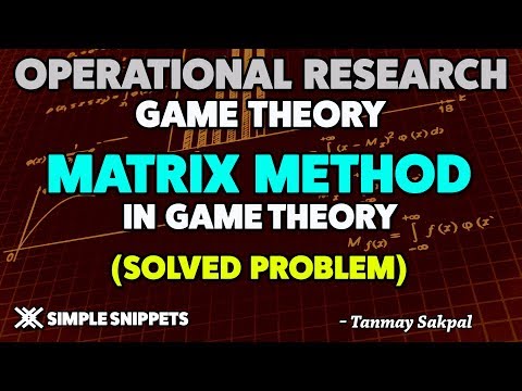 Matrix Method in Game Theory (3x3 Matrix Solved Example) Video Lecture ...